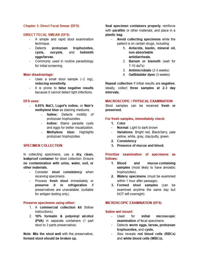 Chapter 3 - Direct Fecal Smear | PDF | Medical Specialties | Microbiology