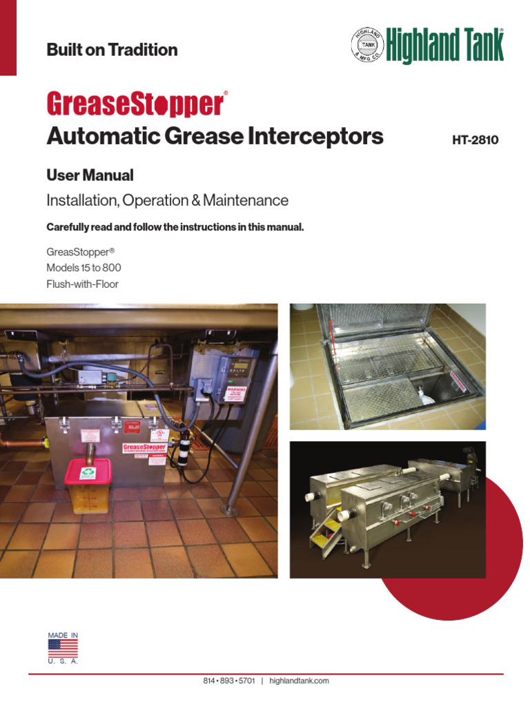 Automatic Grease Interceptor Manual | PDF | Manufactured Goods