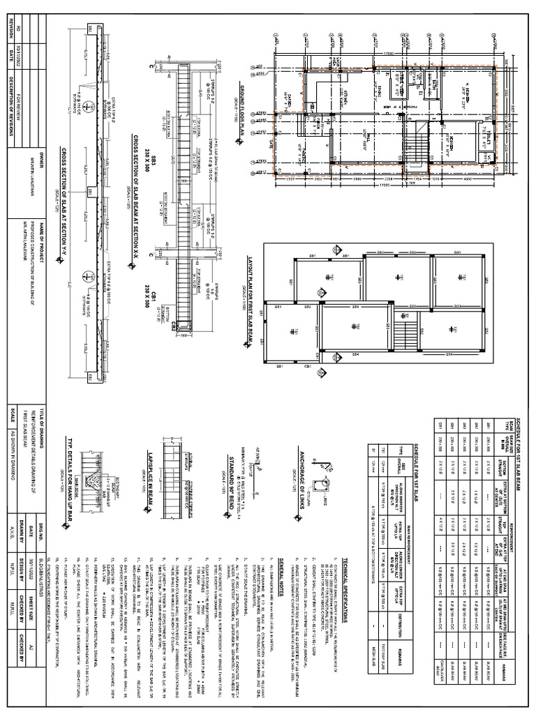 Structural Drawing of Slab Beam | PDF