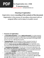 The Registration Act, 1908 | PDF | Loans | Deed