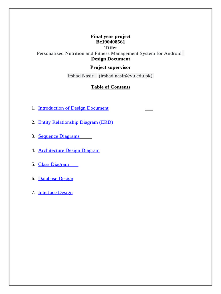 Final Year Project Design | PDF | Conceptual Model | Data Model