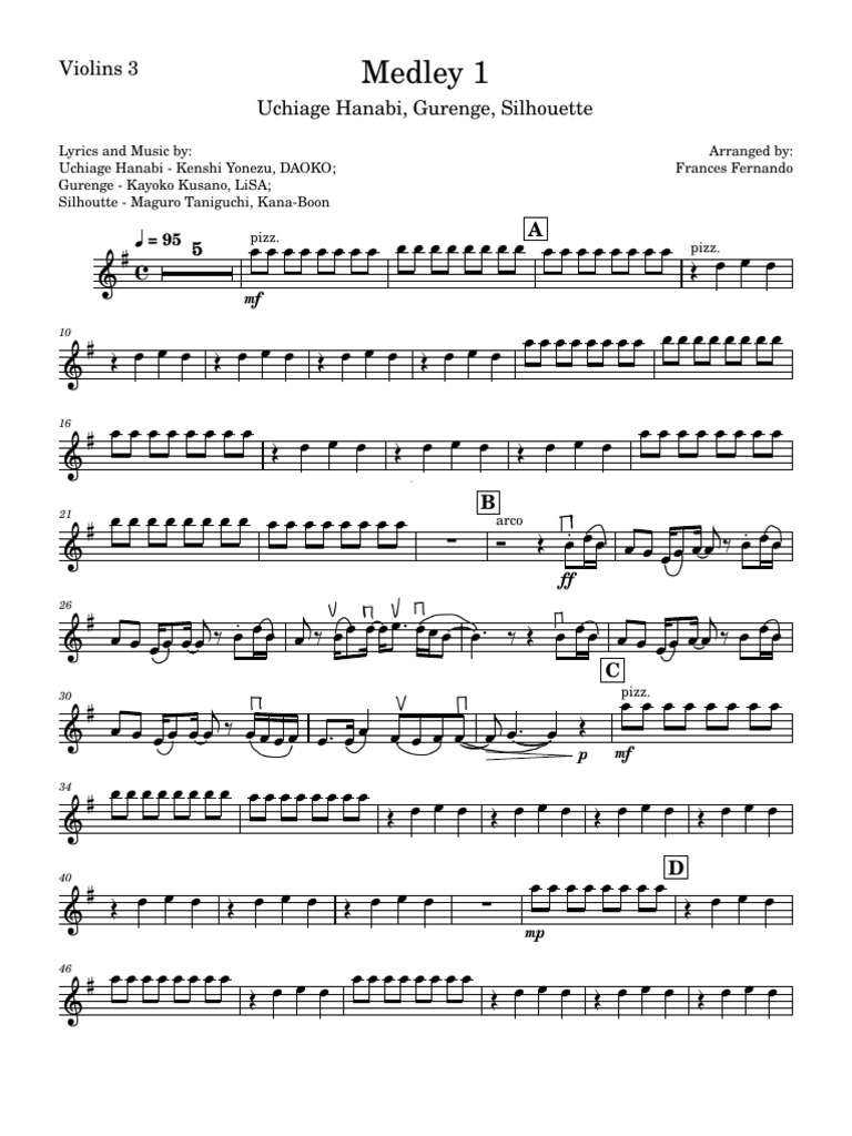 Medley 1-Violin 3-With Markings | PDF