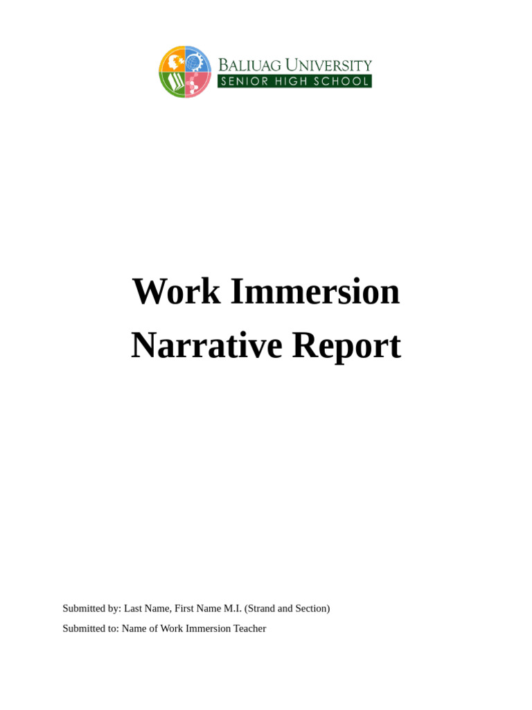 W.I. Narrative Report Format | PDF