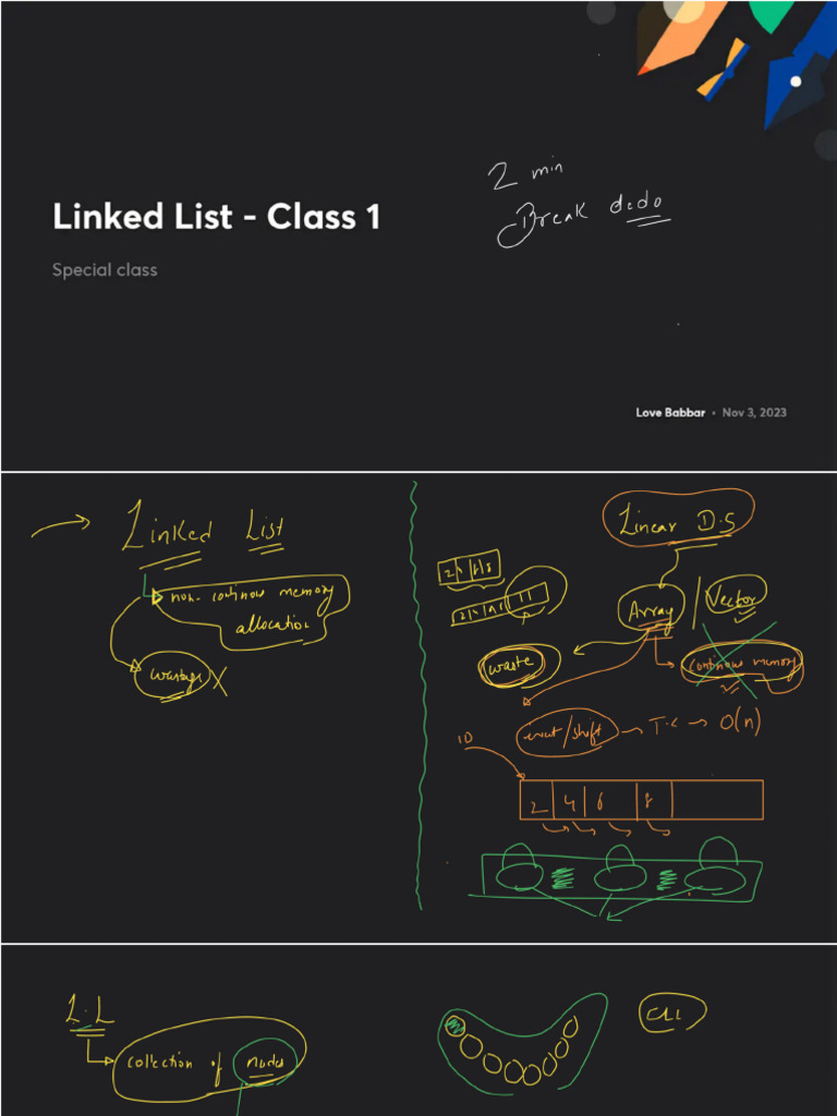 Linked List Class 1 With Anno | PDF
