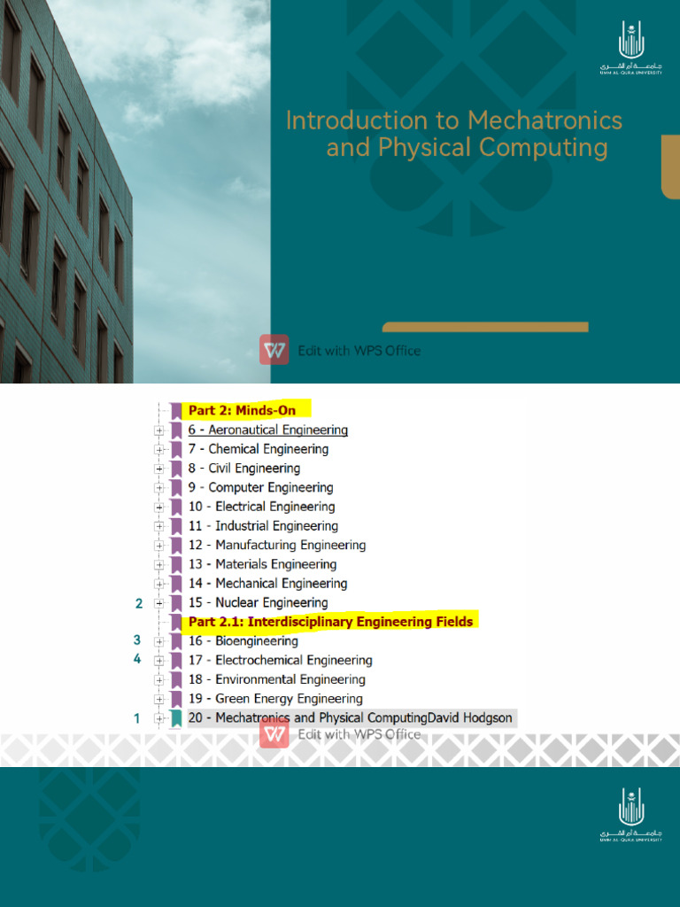 Mechatronics Engineering Lec1 V2 | PDF | Actuator | Sensor