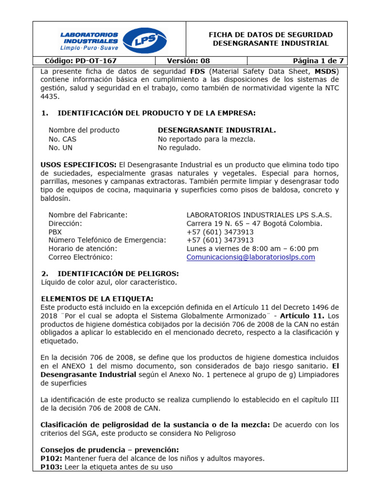 2 Desengrasante Industrial | PDF | Combustión | Agua