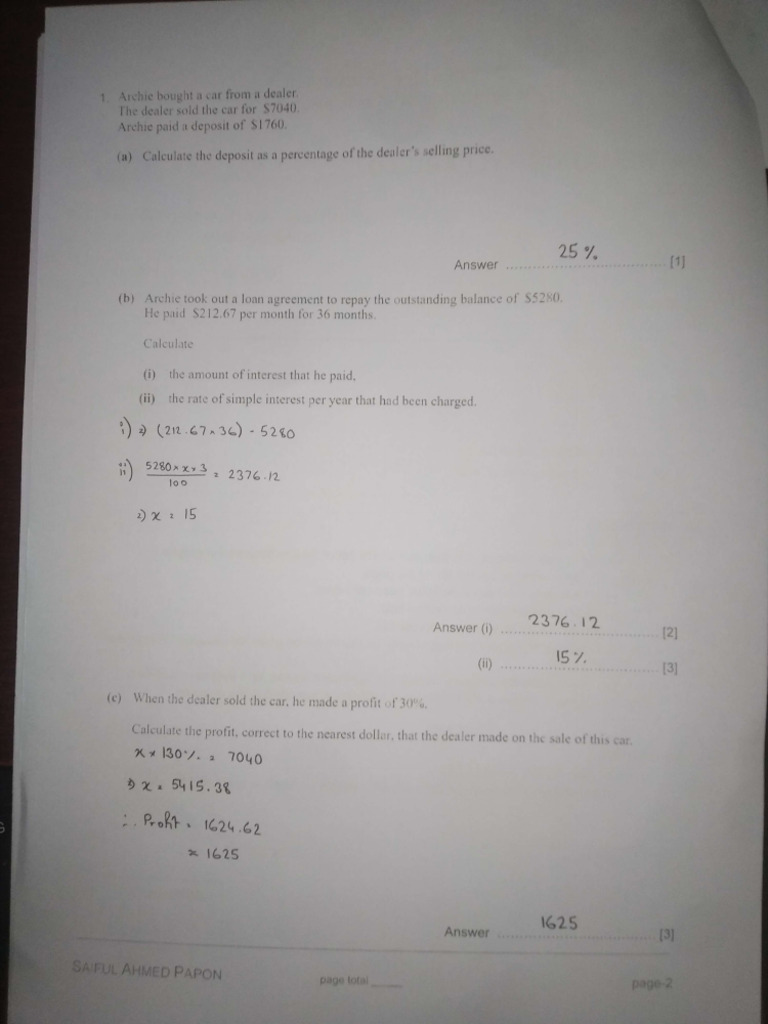 Maths D Mock2 Paper2ms | PDF