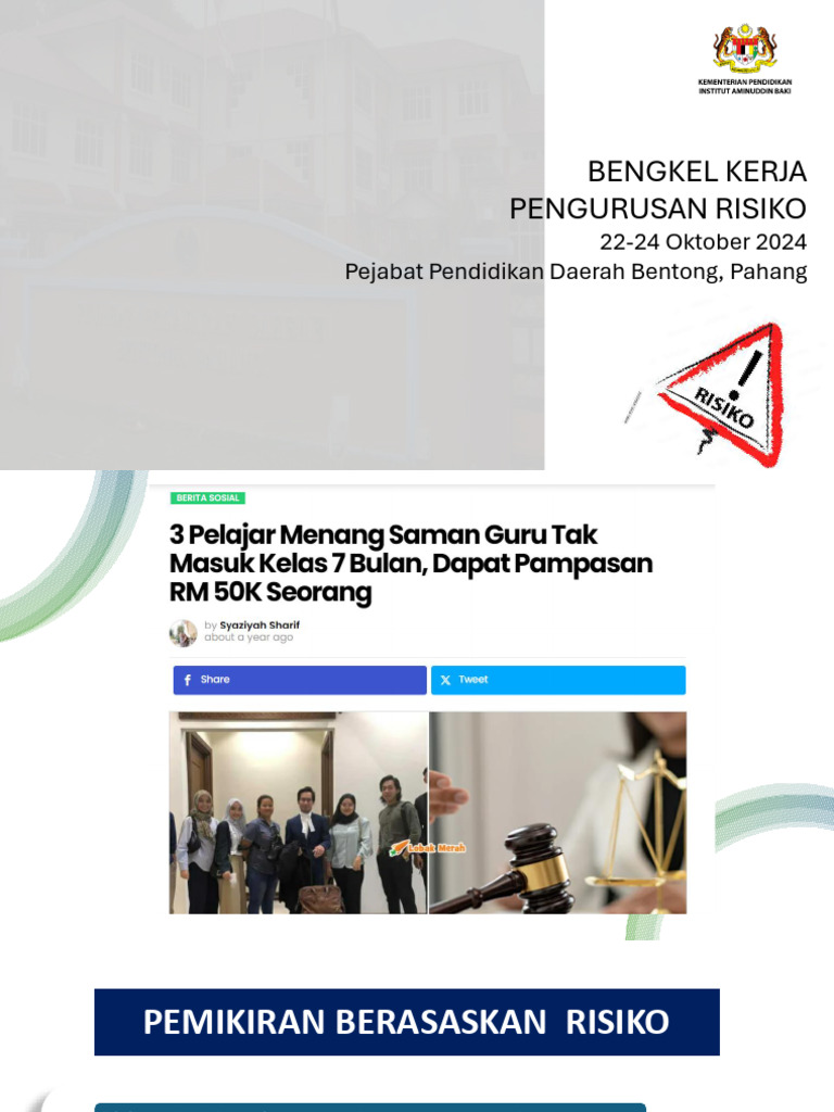 Pengurusan Risiko 2024 - Slaid | PDF