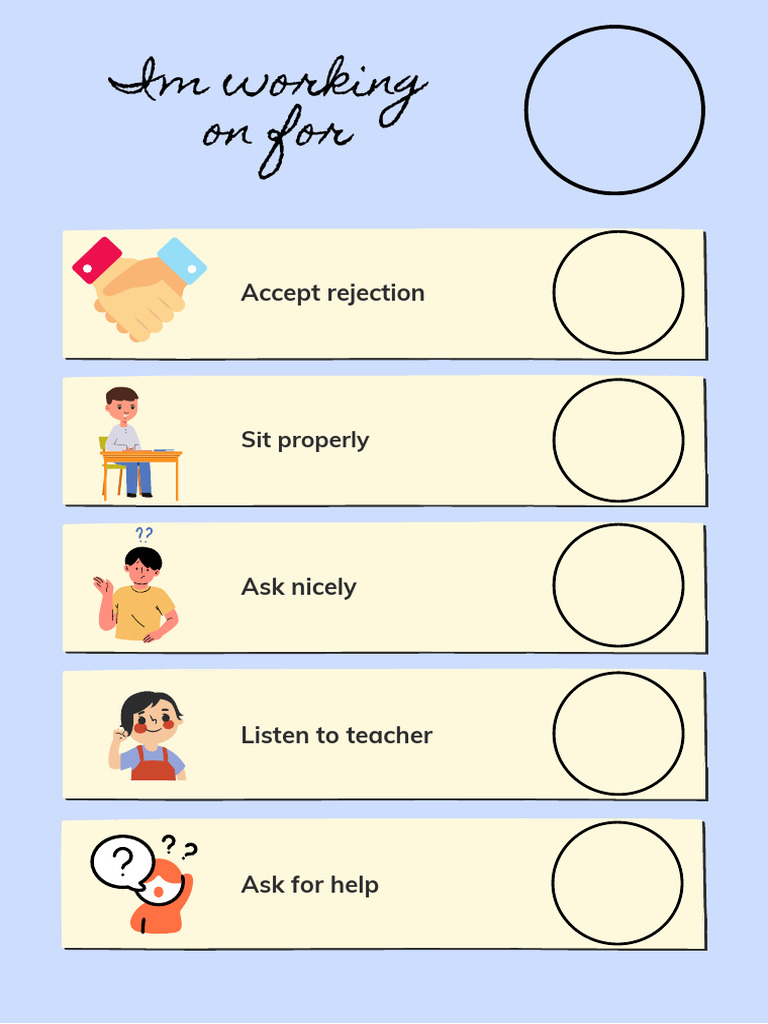 Pink and Cream Illustration Classroom Rules Poster | PDF