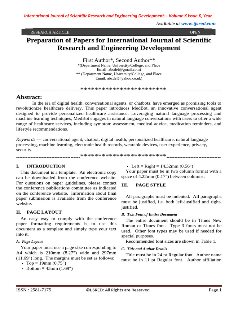 IJSRED Paper Format | PDF | Typefaces | Paragraph