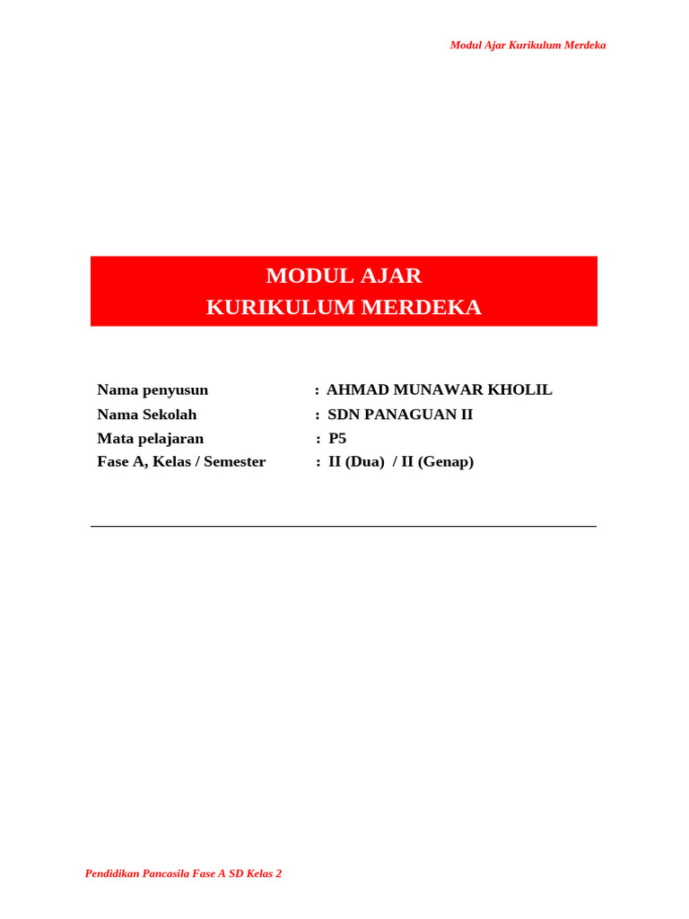 Modul Ajar PPKN Kelas 2 - BAB 3 | PDF