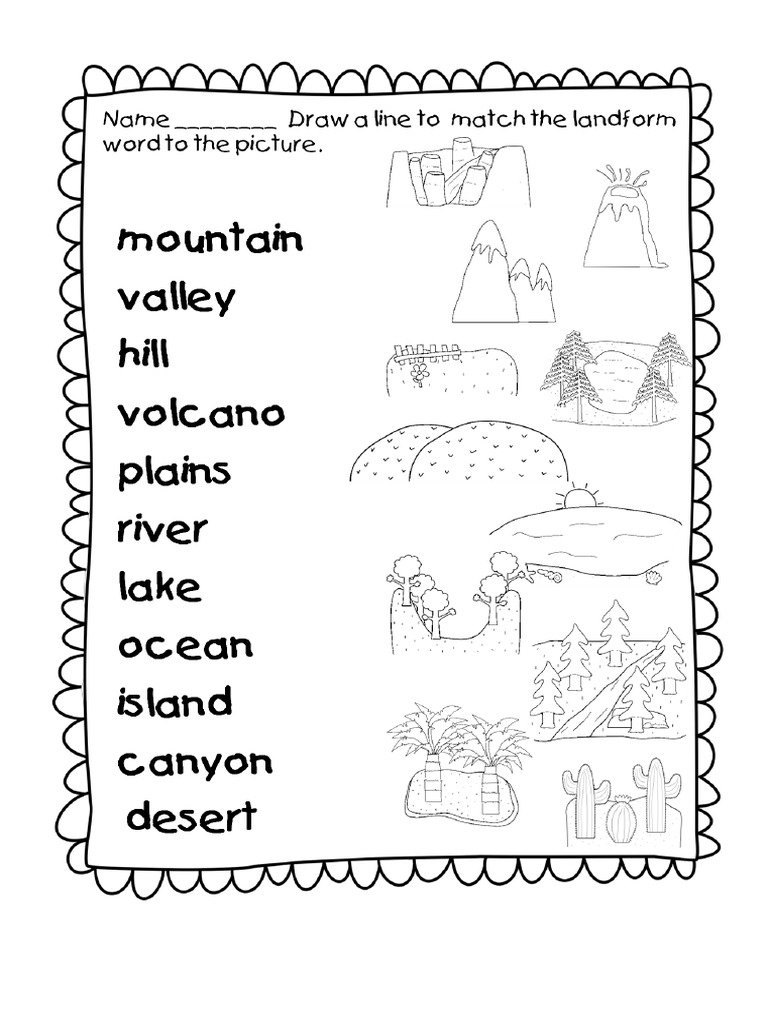 Match Landforms | PDF