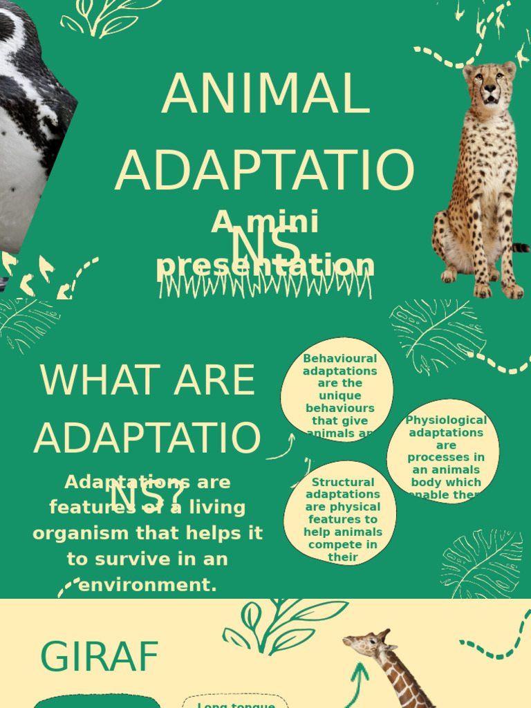Animal Adaptations Presentation in A Green Fun Style | PDF | Giraffe ...