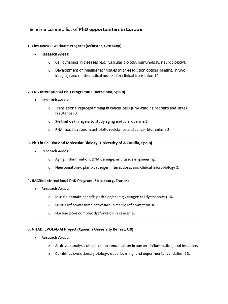 PHD Opportunities | PDF