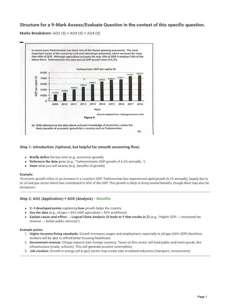 9-Mark Economics Question Structure | PDF | Economic Growth | Gross ...