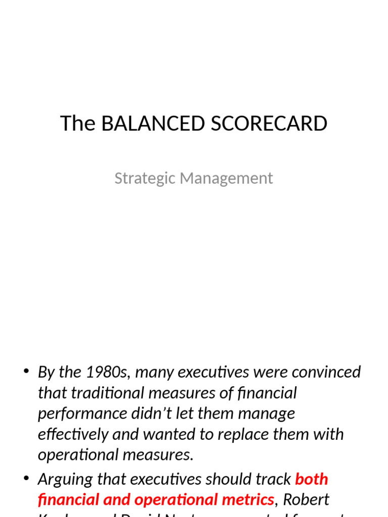 10.balanced Scorecard | PDF | Strategic Management | Performance Indicator