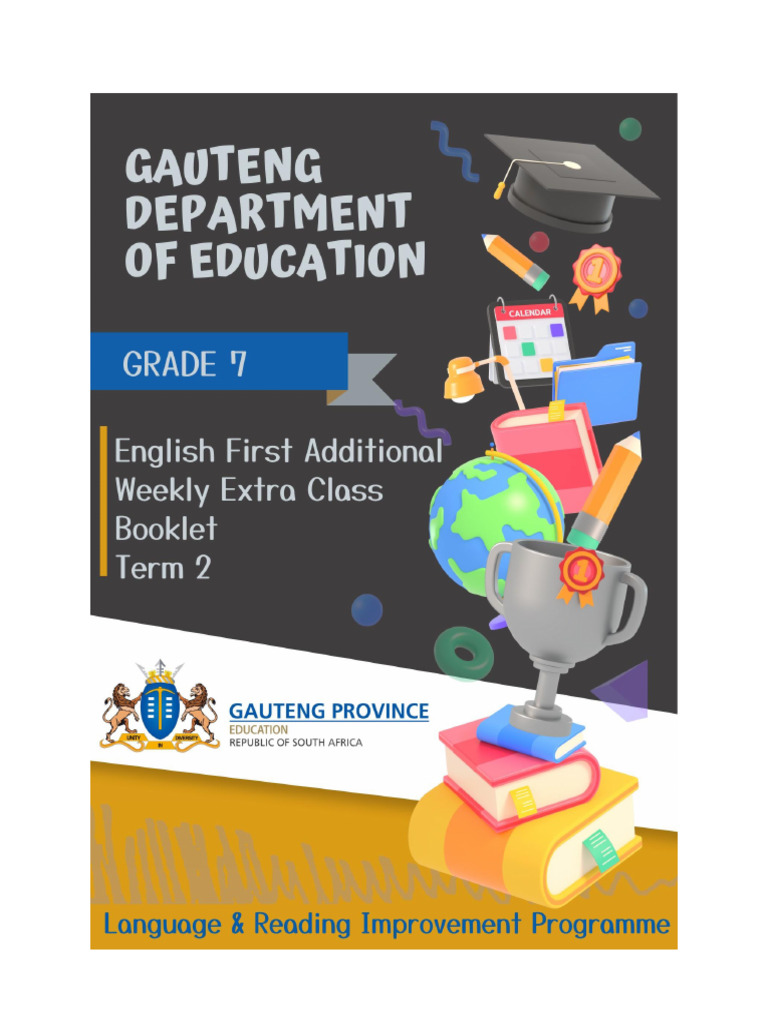 Teacher's Term 2 Grade 7 English FAL Weekly Extra Class Worksheet PDF-3 ...