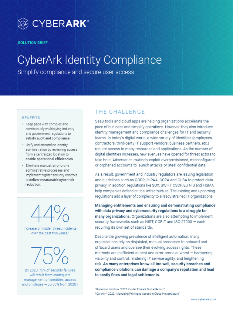 CyberArk Identity Compliance Overview | PDF | Computer Security | Security