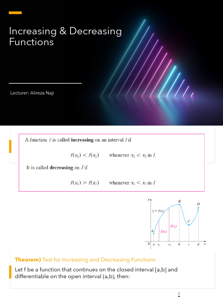 7.increasing decreasing functions | PDF | Mathematical Analysis | Calculus