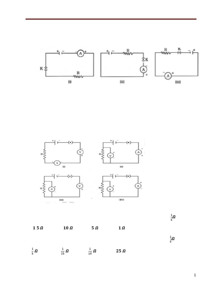 Physics Worksheet On Electric Circuit (G10) | PDF | Resistor | Electrical Network