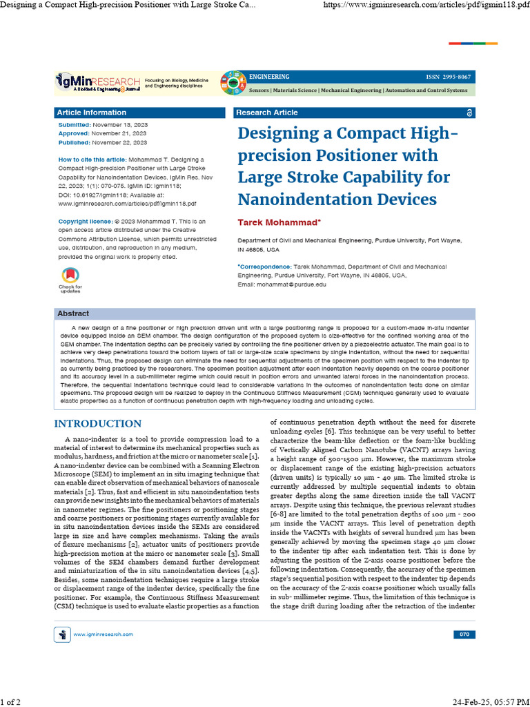 Designing A Compact High-Precision Positioner With Large Stroke ...