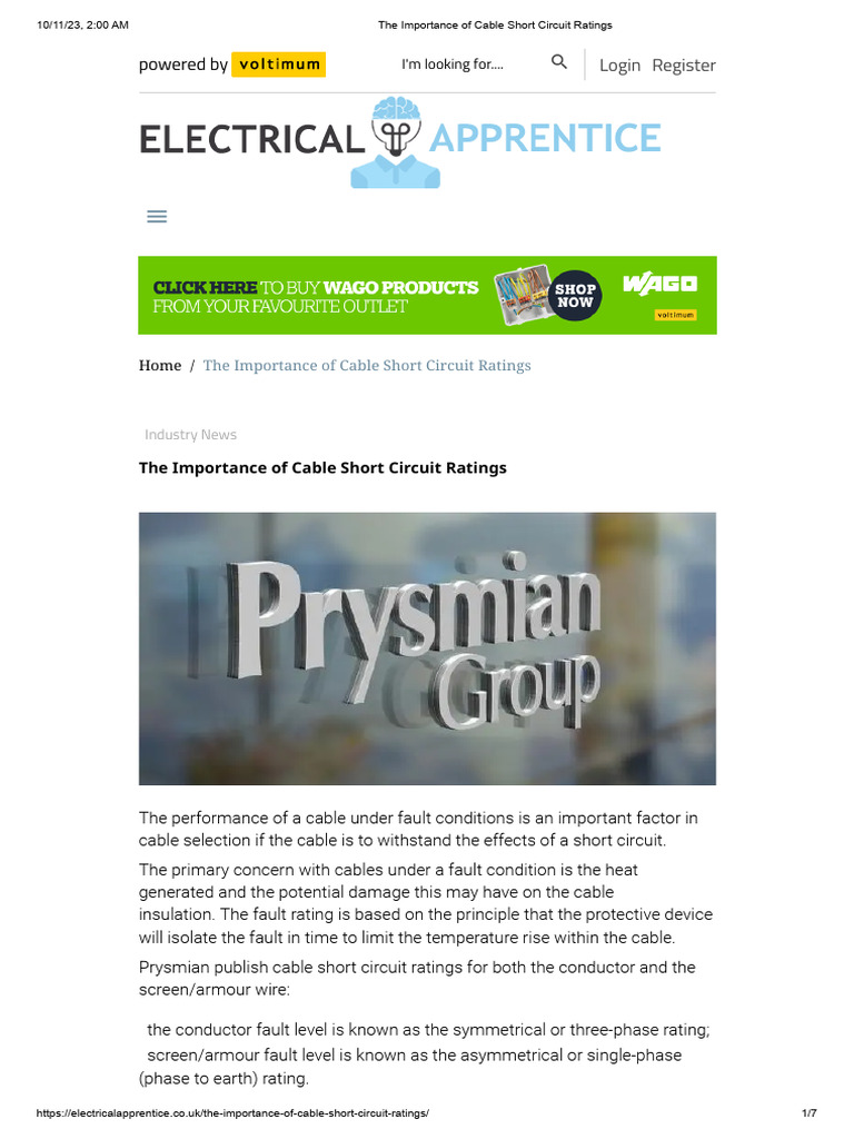 The Importance of Cable Short Circuit Ratings | PDF | Insulator ...