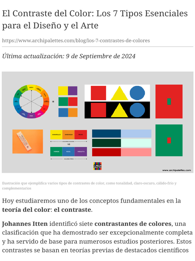 El Contraste Del Color Los 7 Tipos Esenciales Par | PDF | Color | Tecnicas artisticas