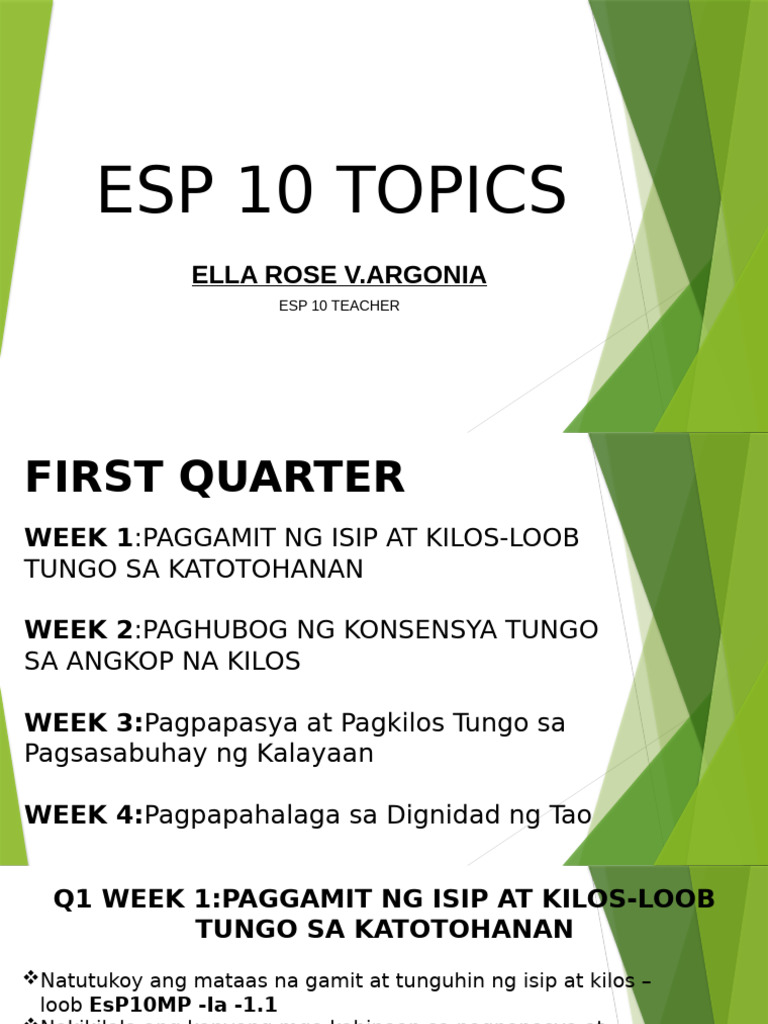 Esp 10 Topics | PDF