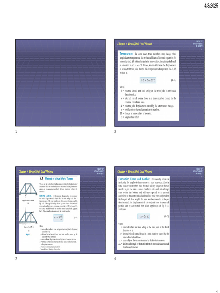Microsoft PowerPoint - 1-Boietz -TheORY 2-Vitual Work Method - Truss | PDF