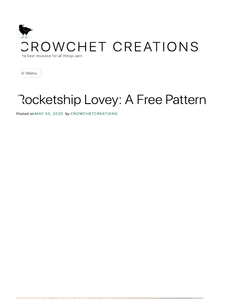Rocketship Lovey - A Free Pattern - Crowchet Creations | PDF | Crochet ...