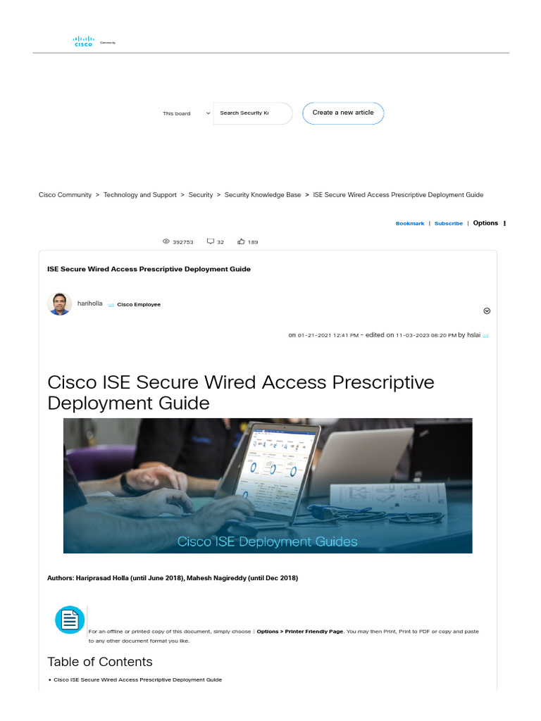 ISE Secure Wired Access Prescriptive Deployment Guide - Cisco Community | PDF | Radius ...