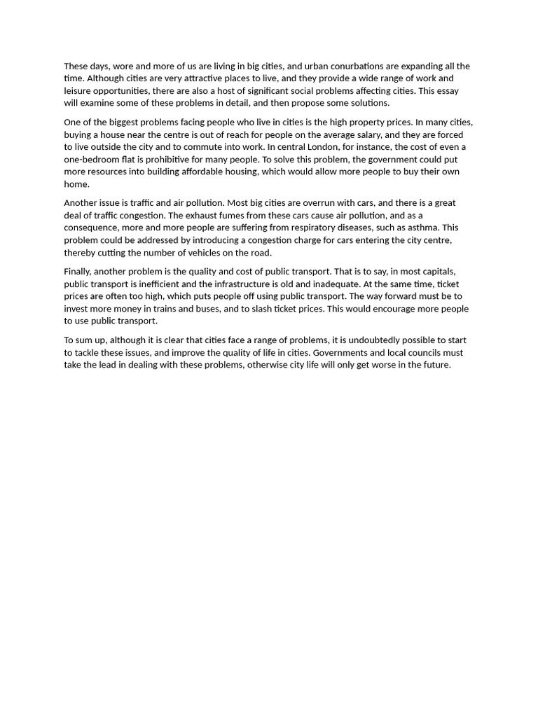 5) Problems of City Life | PDF