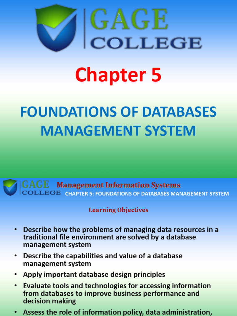 Chapter 5 Database Information Management | PDF | Databases | Data Warehouse
