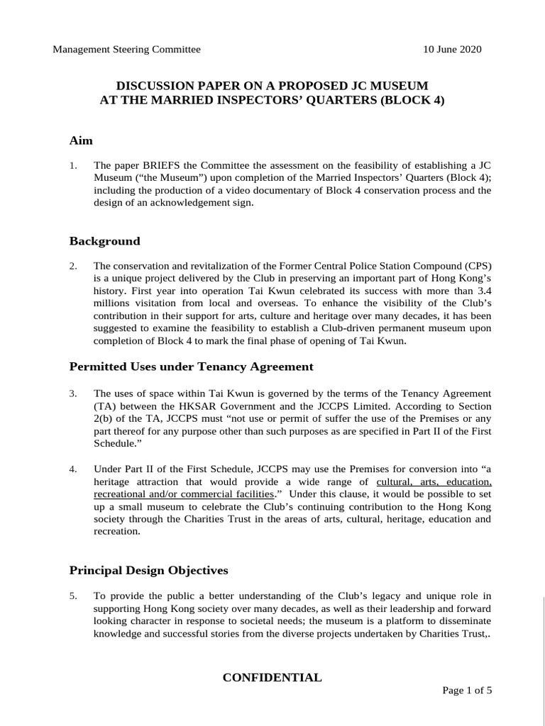 Discussion Paper On JC Museum | PDF