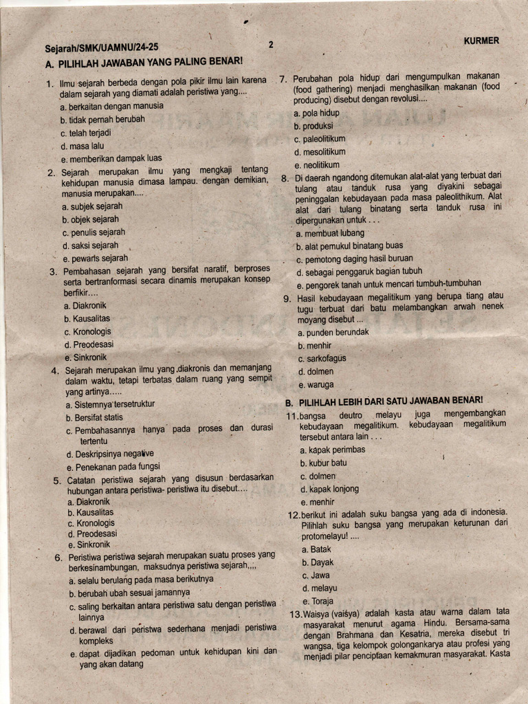 Psaj Sejarah Uam 2025 | PDF