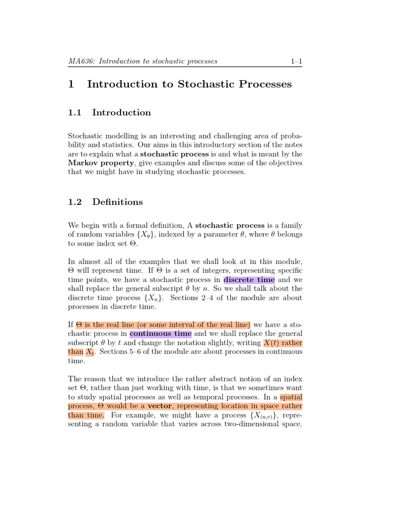 Introduction to Stochastic Processes | PDF | Stochastic Process | Mathematics