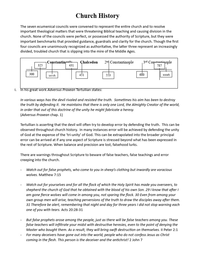 Church History Ecumenical Councils | PDF | Arianism | Christian ...