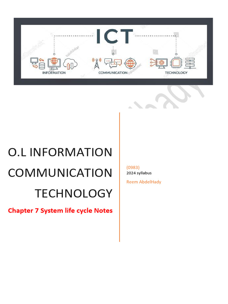 System Life Cycle Notes - ICT 2024 | PDF