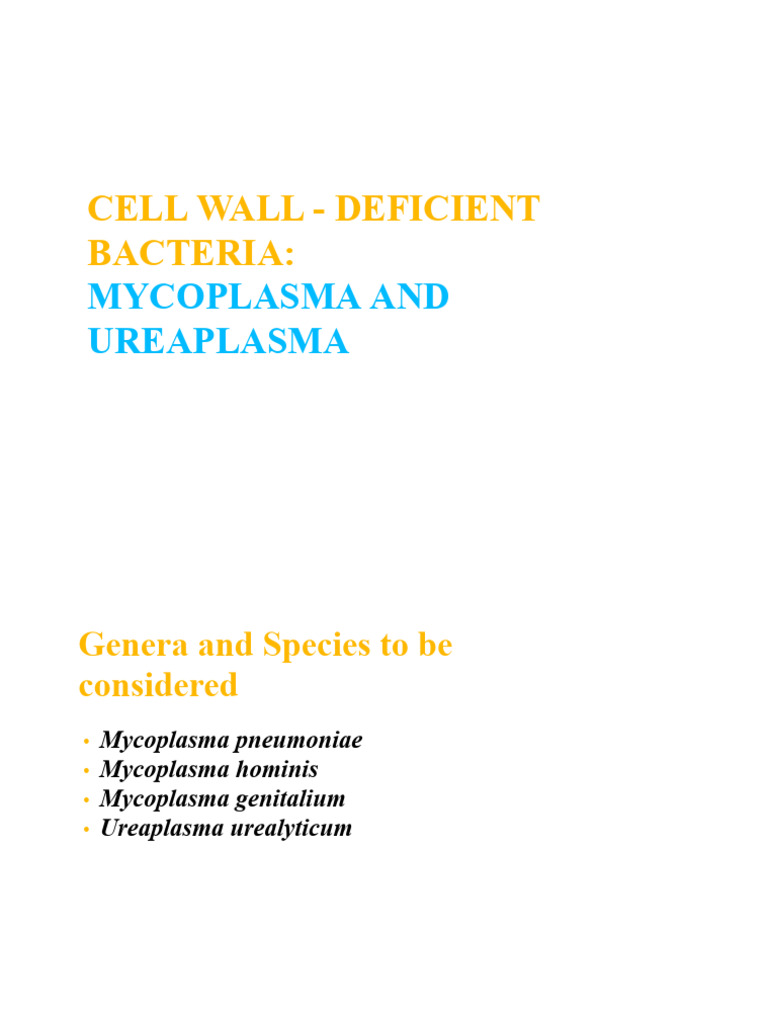 Mycoplasma and Ureaplasma Overview | PDF | Mycoplasma | Medical Specialties