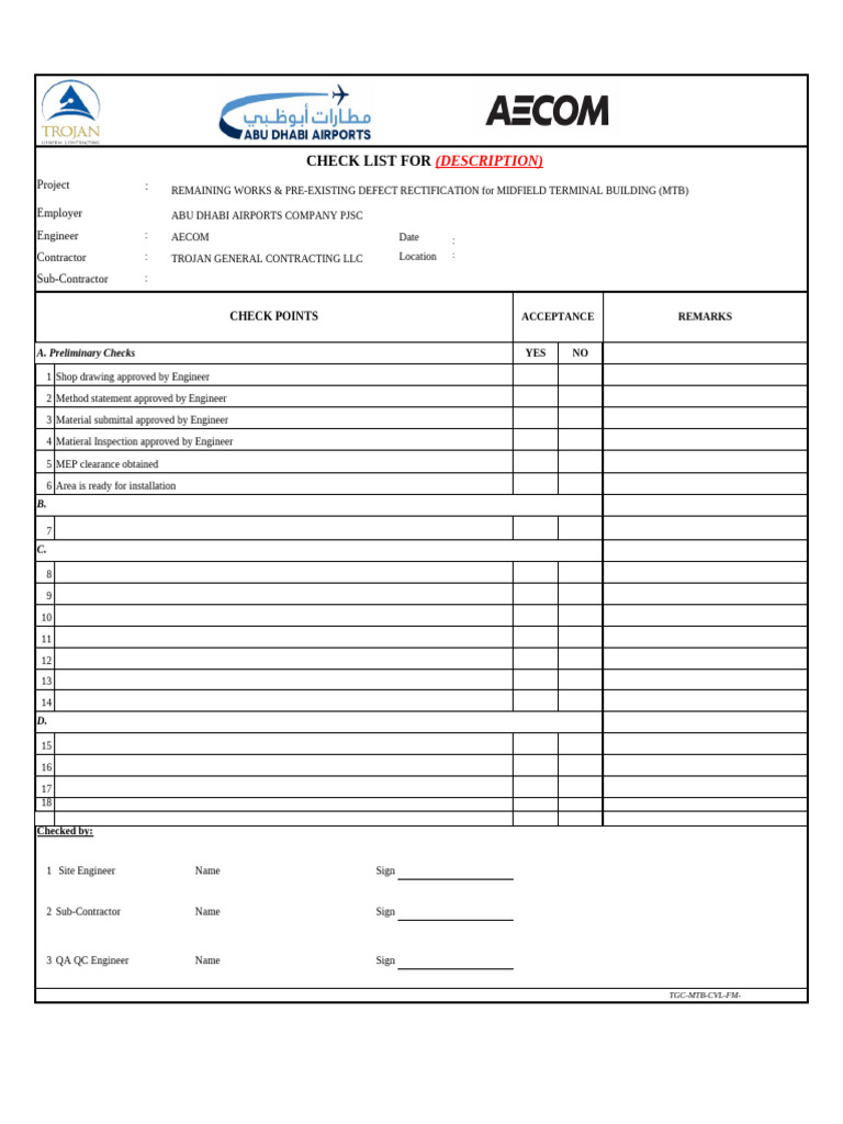 Checklist Template | PDF