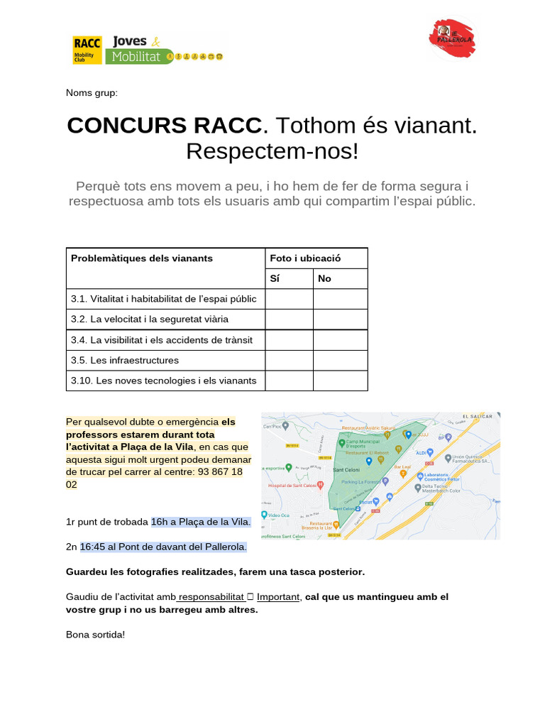 Sortida Concurs Racc | PDF