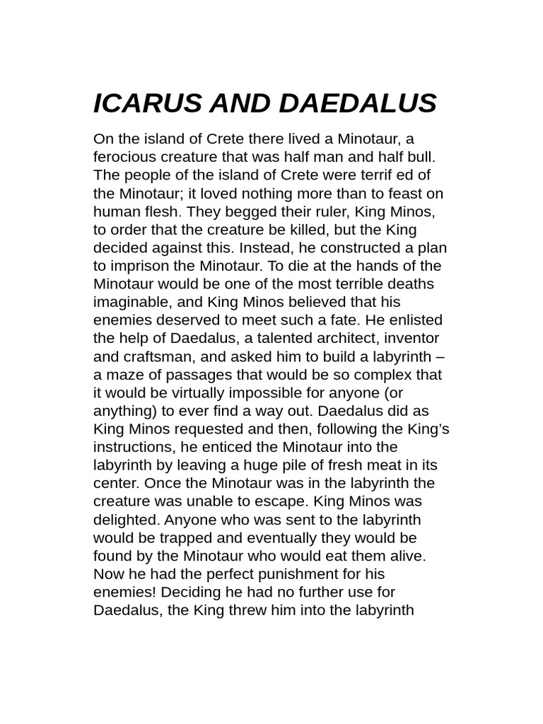 Icarus and Daedalus de Lara | PDF | Minotaur