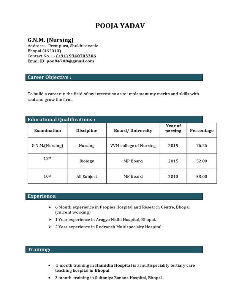 Pooja Yadav Resume | PDF