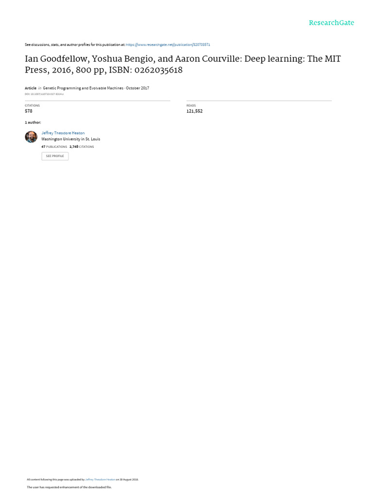 Ian Goodfellow Yoshua Bengio and Aaron Courville D | PDF | Deep ...