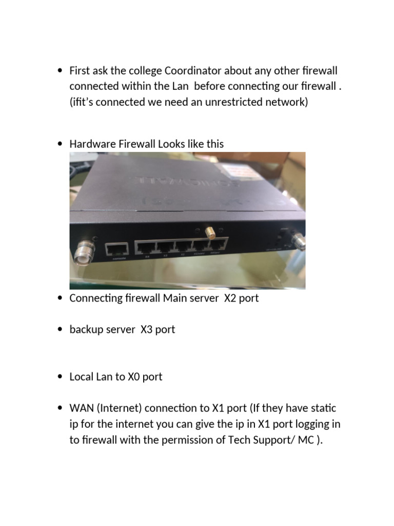 HARDWARE FIREWALL Configuration | PDF