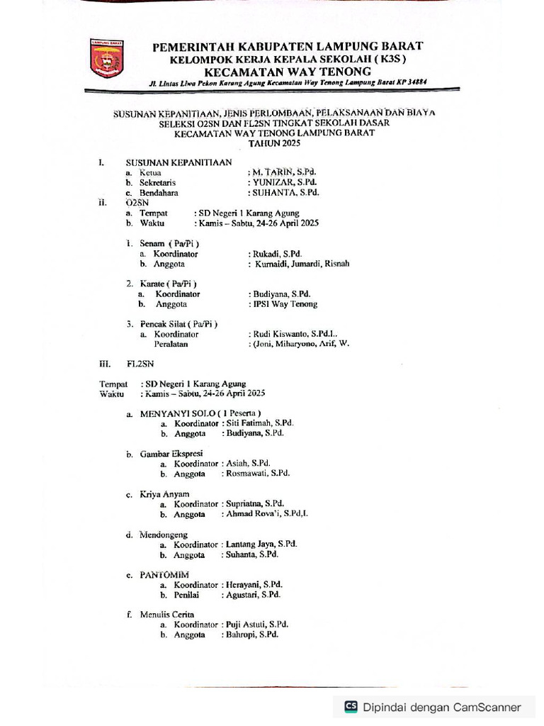 SK Osn O2sn FL3SN 2025 Kec WT | PDF