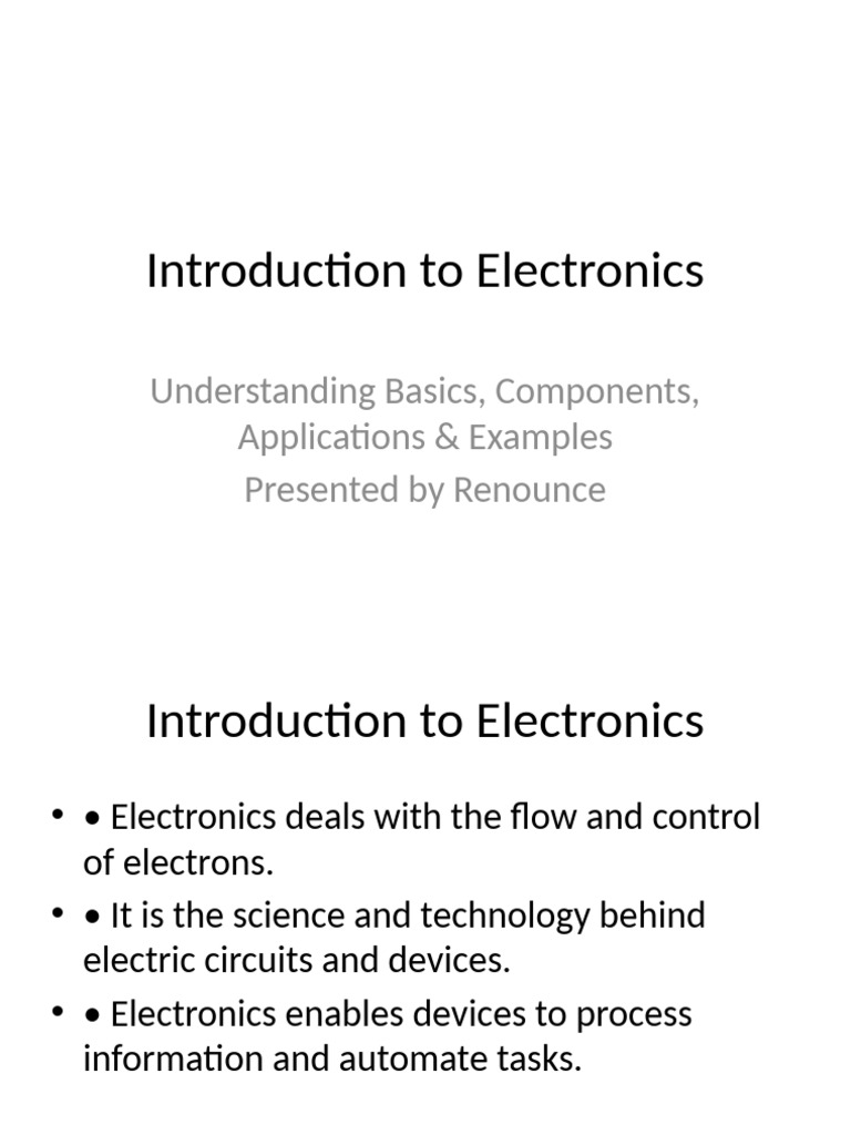 Introduction To Electronics Presentation | PDF