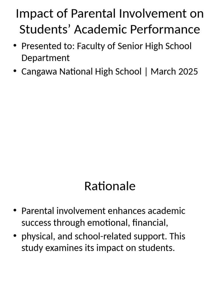 Revised Parental Involvement Presentation | PDF
