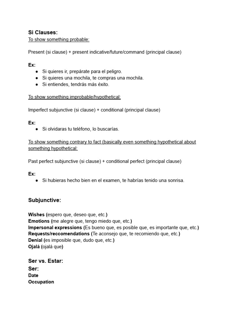 Spanish 3 Final Study Guide | PDF