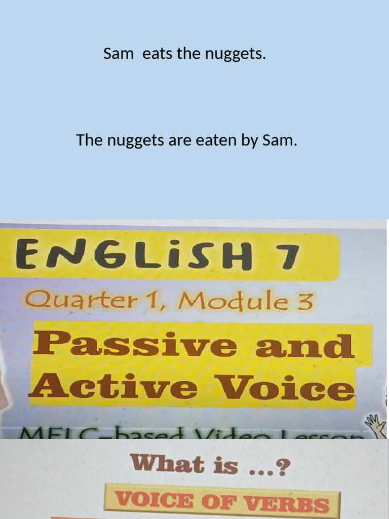 Active and Passive Voice Examples | PDF | Verb | Morphology